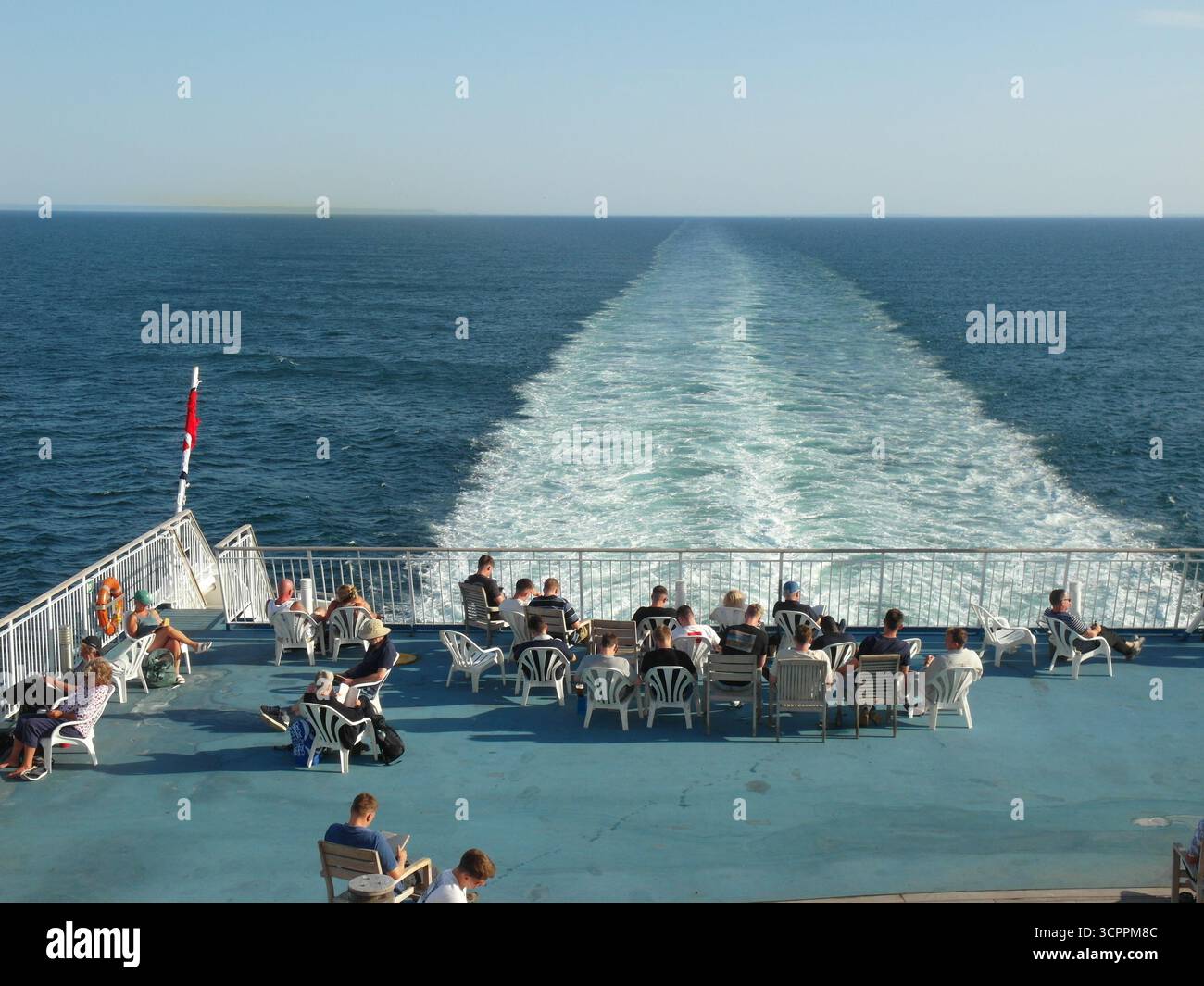 Passengers on a Brittany Ferries crossing of the English Channel ...
