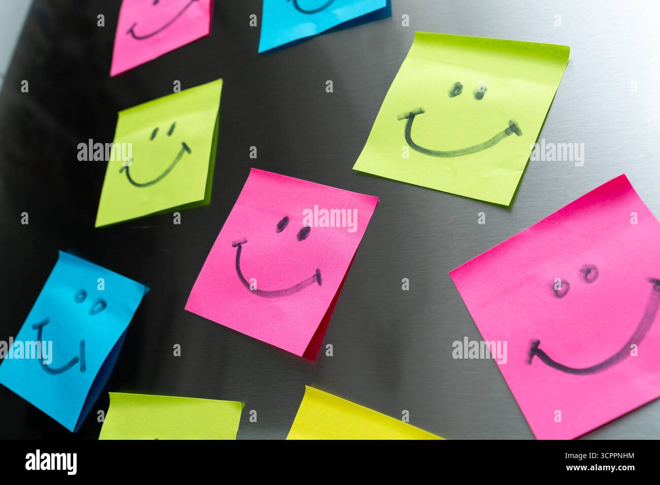 Germany - September 27, 2025: Colorful Post-it notes with smiling faces ...