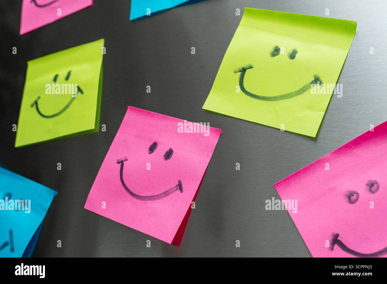 Germany - September 27, 2025: Colorful Post-it notes with smiling faces ...