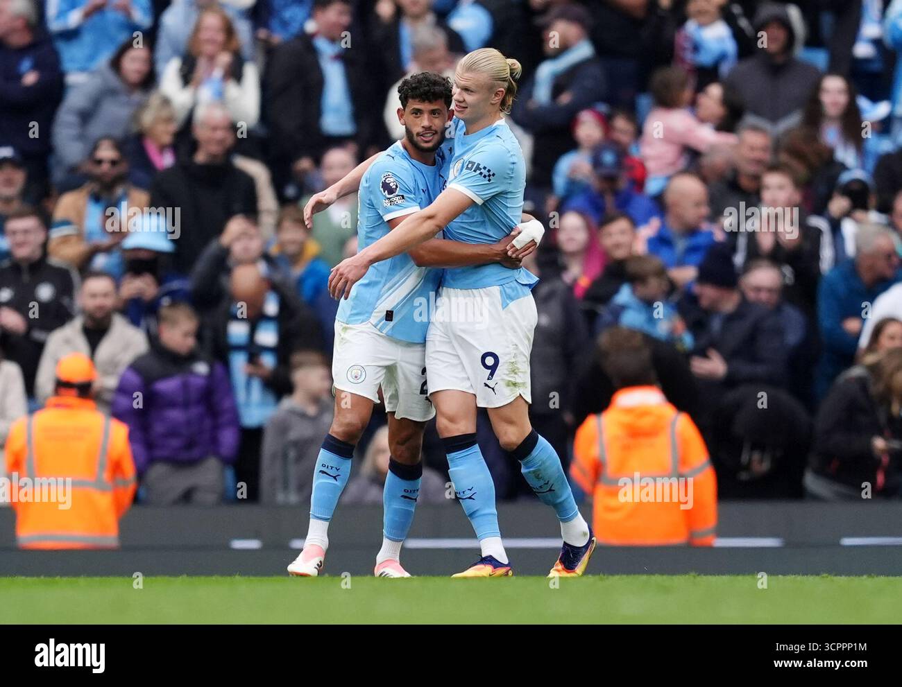 Manchester City's Erling Haaland celebrates scoring their side's fourth ...