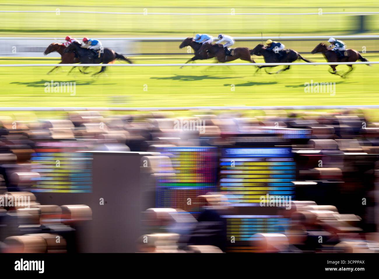 Jockey Jack Nicholls on Quiescent (second left) on their way to winning ...