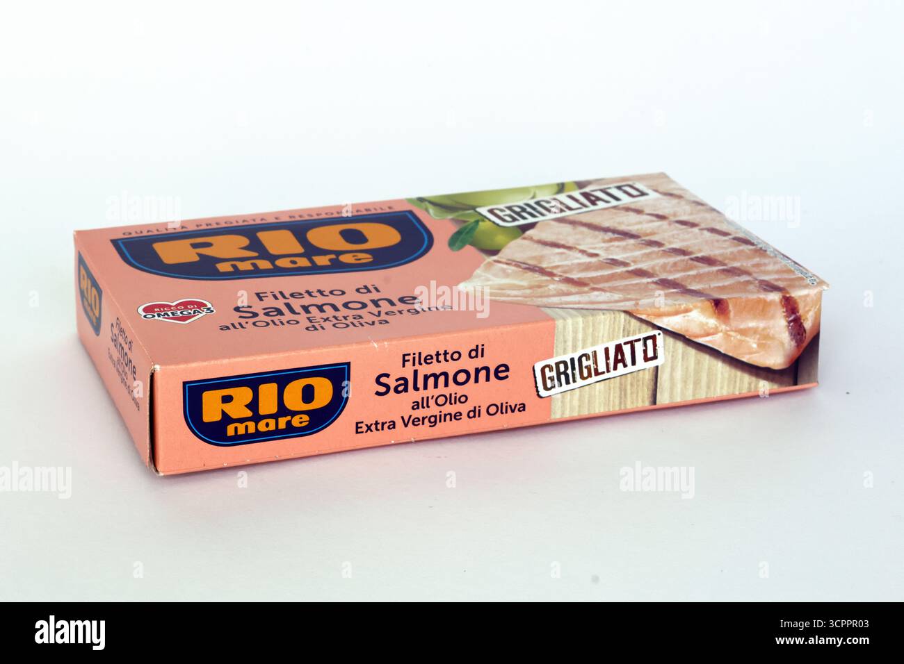 Rio Mare Grilled Salmon Fillet with Extra Virgin Olive Oil Stock Photo ...