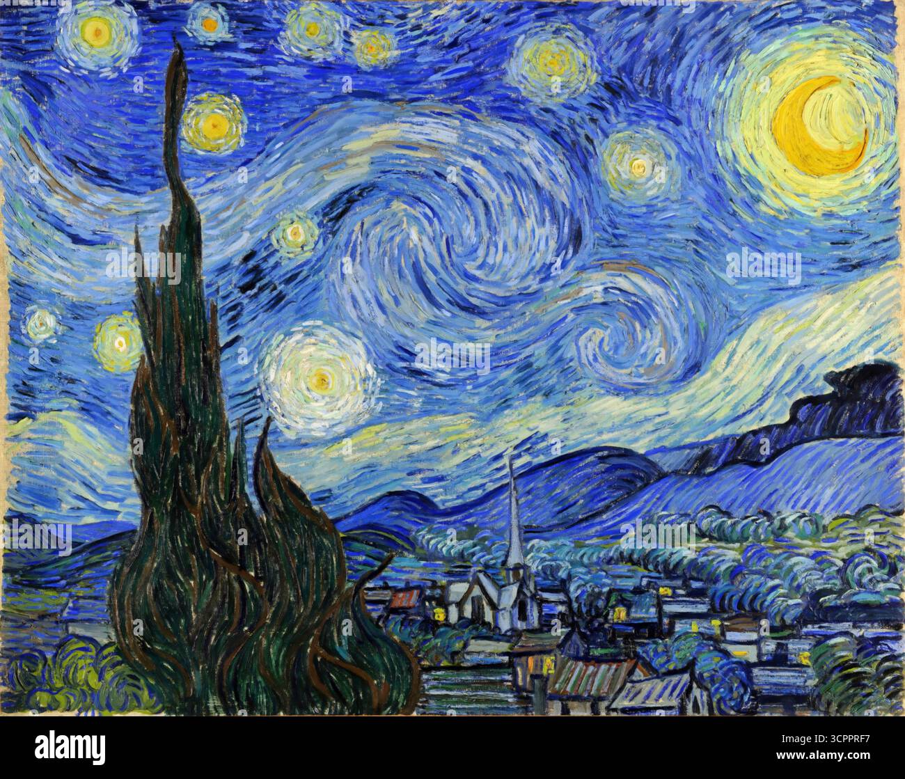 The starry night art history masterpiece value hi-res stock photography ...