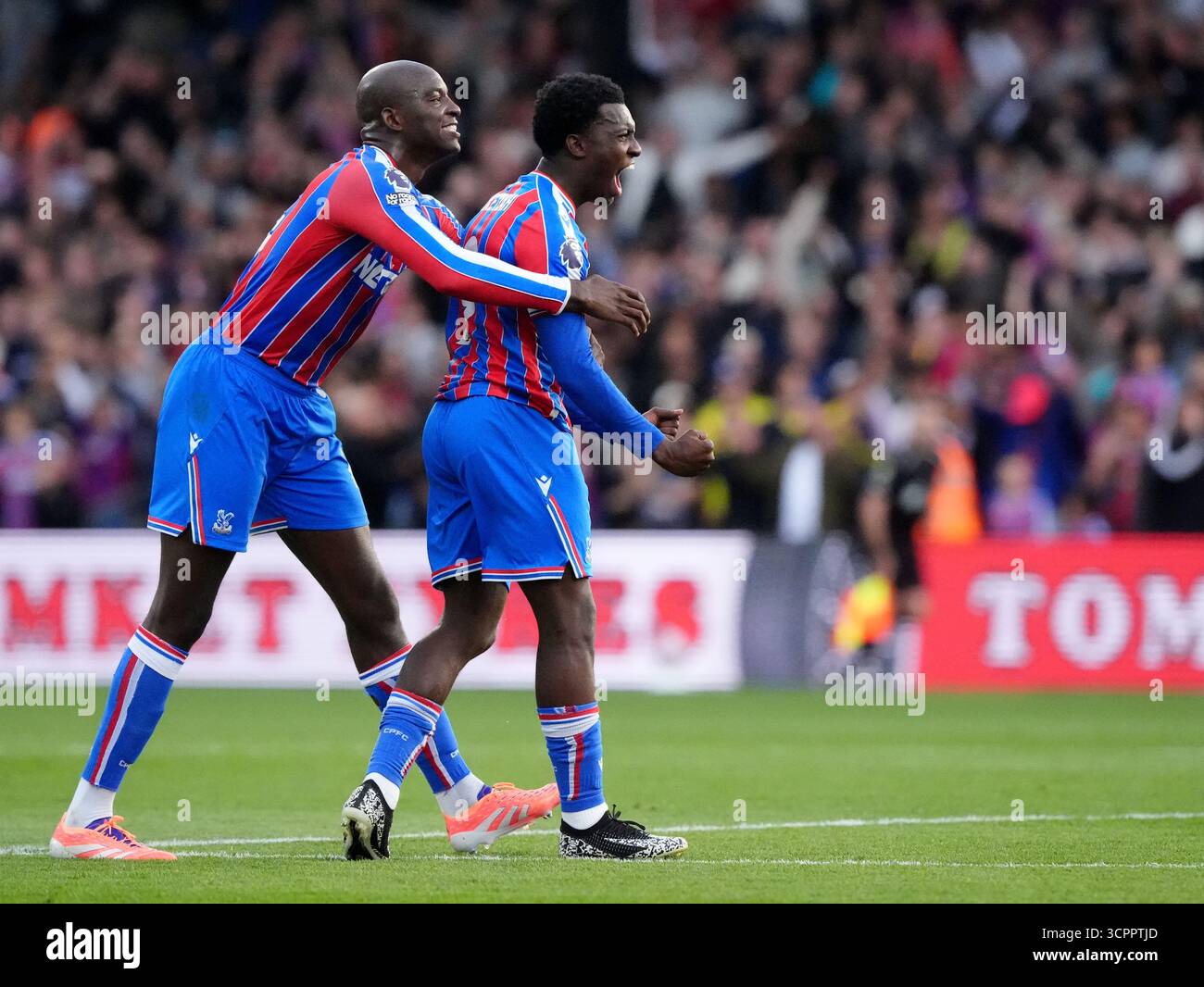 Crystal Palace's Eddie Nketiah celebrates scoring their side's second ...