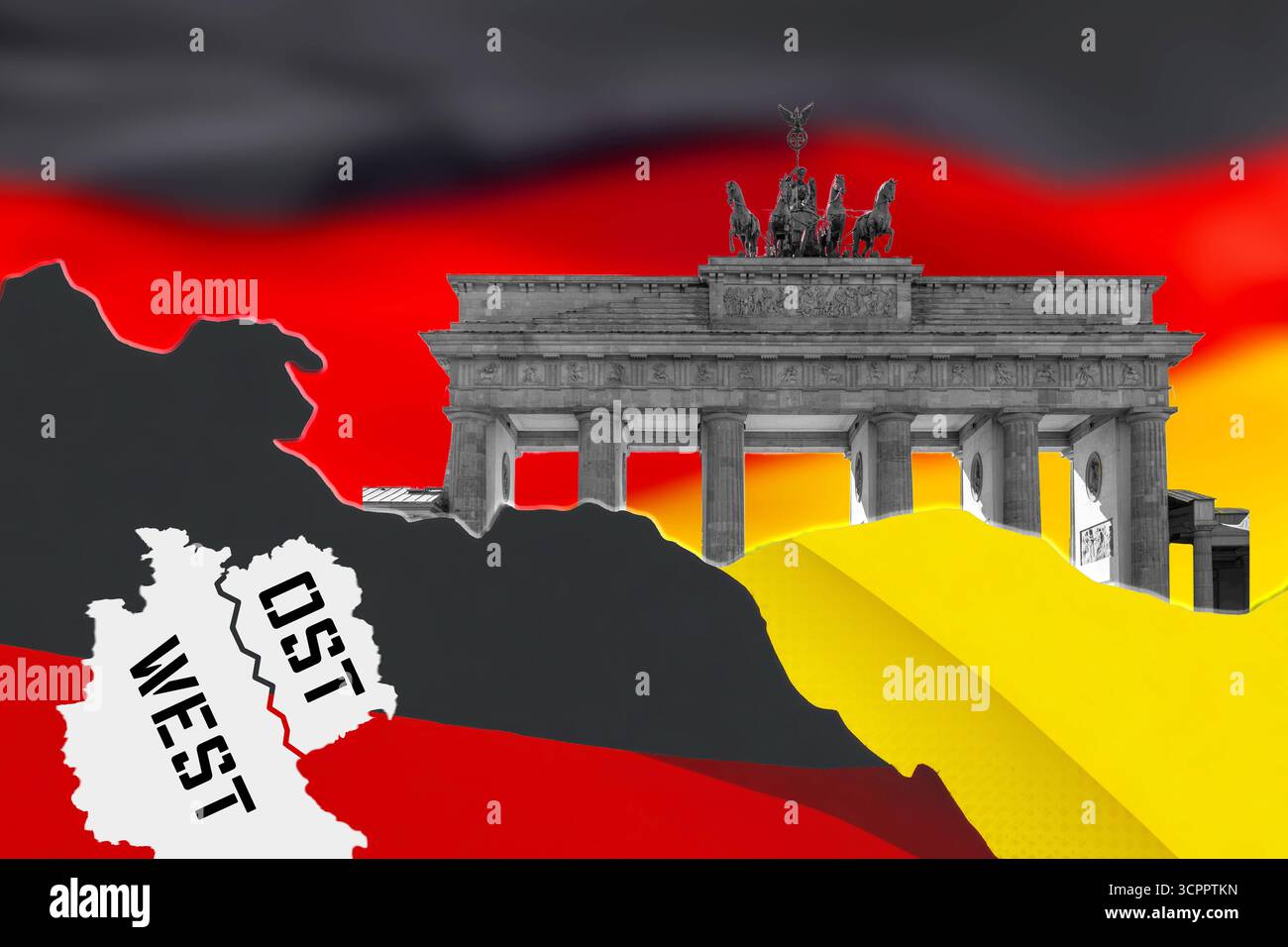 Germany - September 27, 2025: PHOTOMONTAGE, symbolic image of the East ...