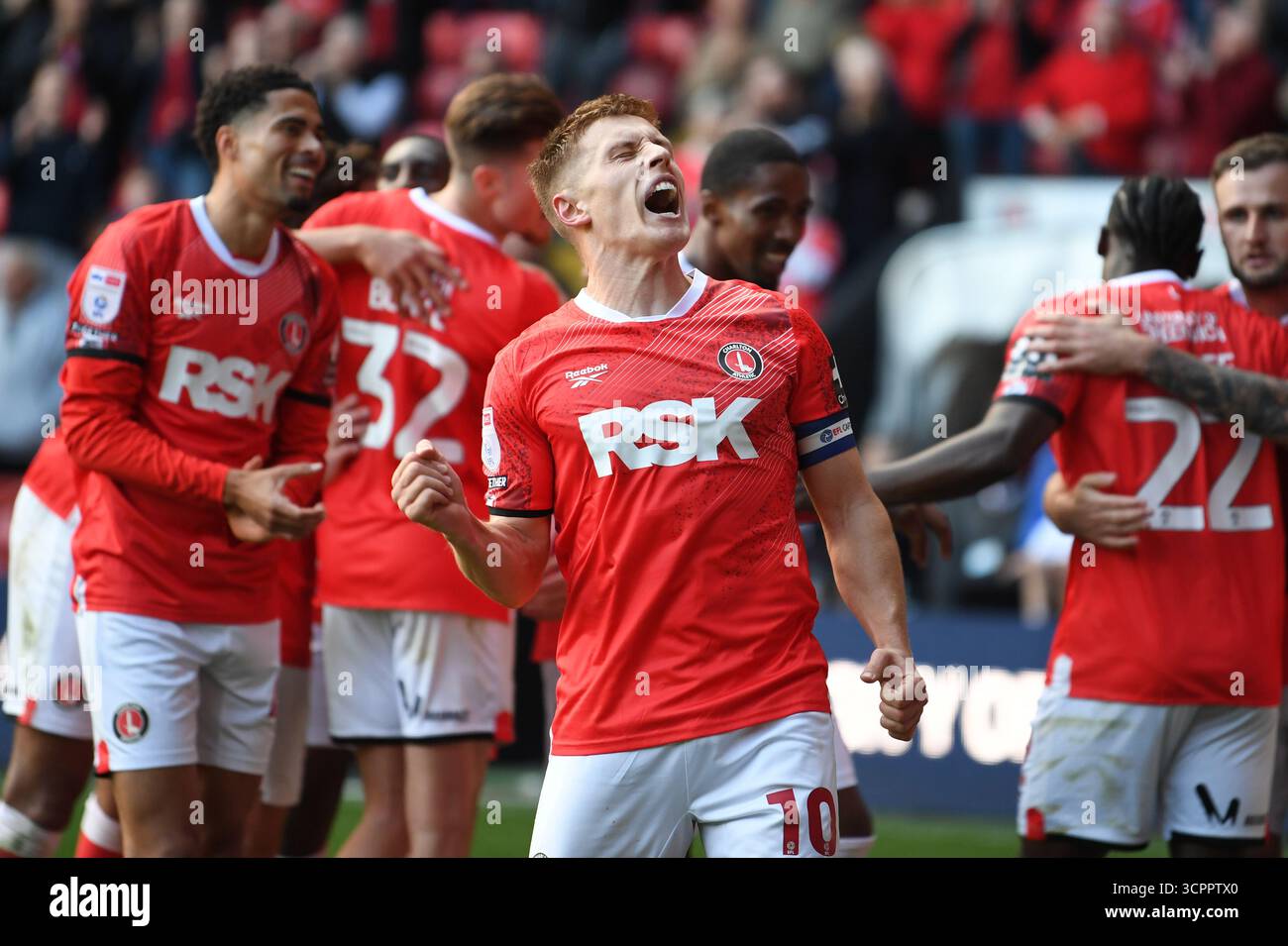London, England. 27th Sep 2025. Greg Docherty celebrates after James ...