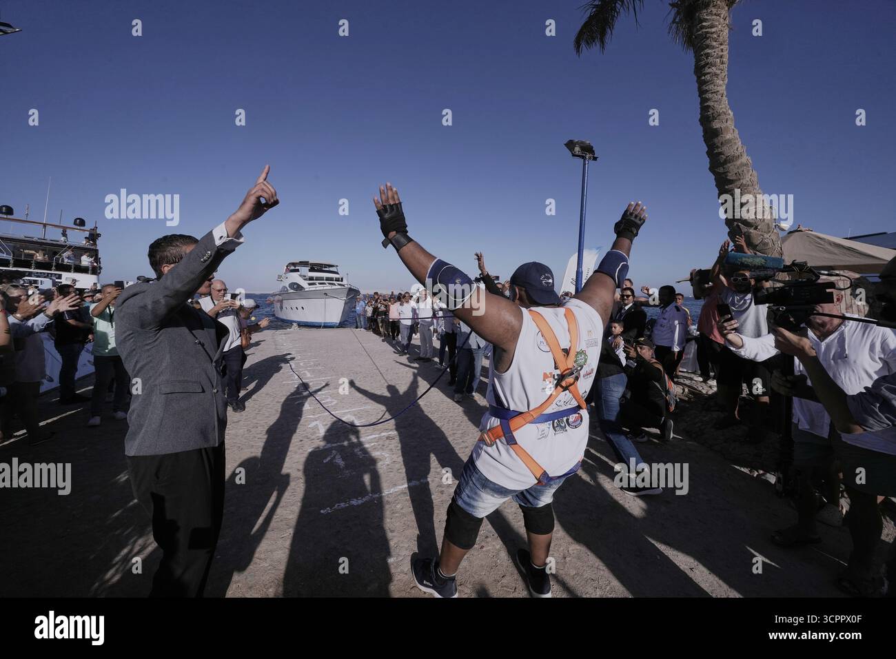 Egyptian wrestler Ashraf Mahrous, better known as Kabonga, celebrates ...