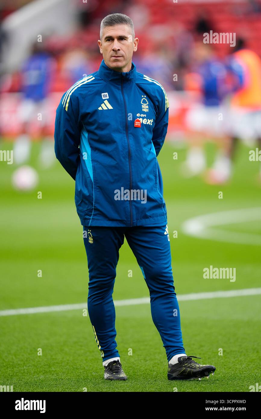 Nottingham Forest coach Nick Montgomery during the Premier League match ...