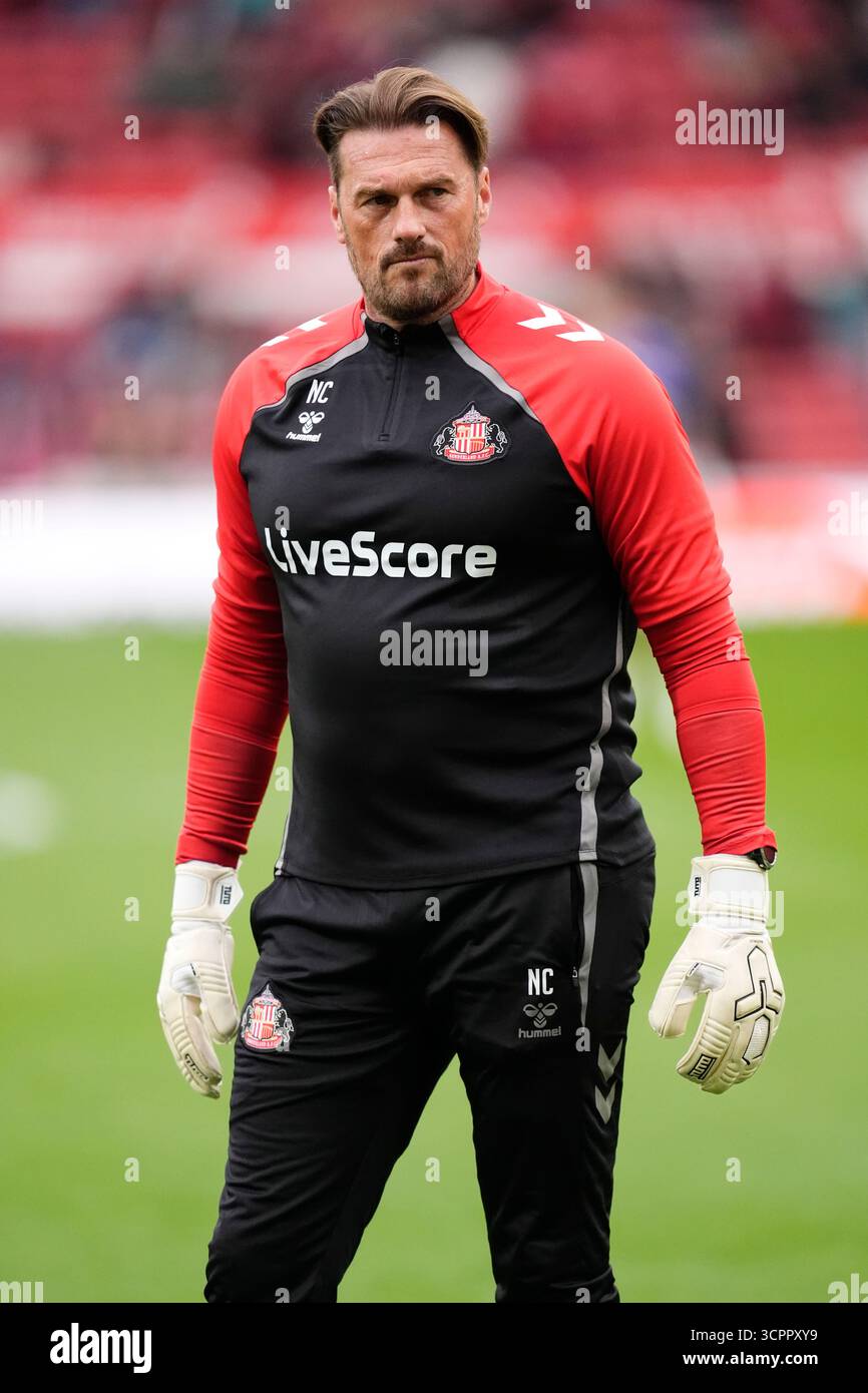 Sunderland goalkeeping coach Neil Cutler during the Premier League ...