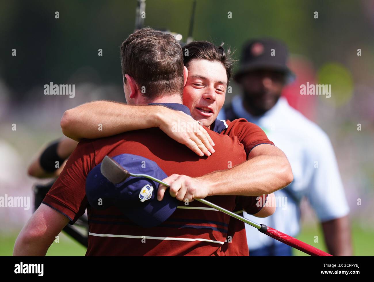 Viktor Hovland and Robert MacIntyre of Team Europe celebrate their ...