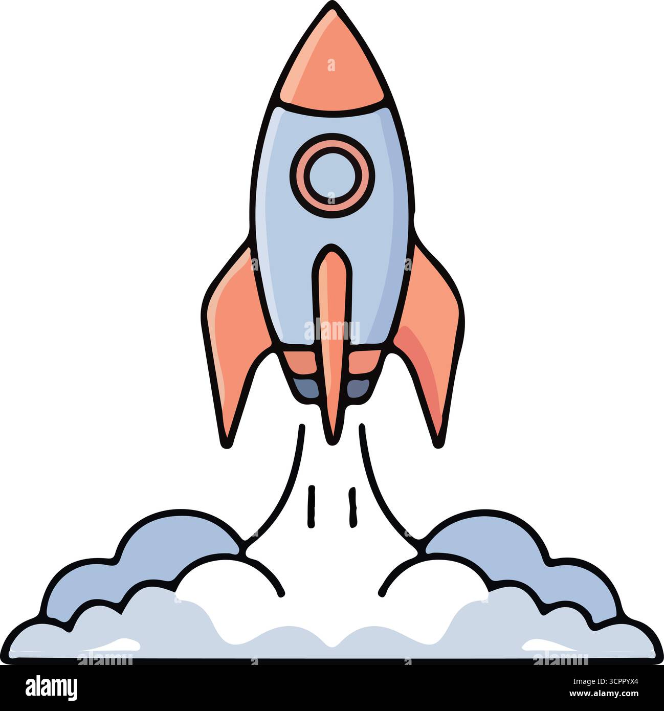 Rocket launch icon for business startup, growth, and innovations Stock ...