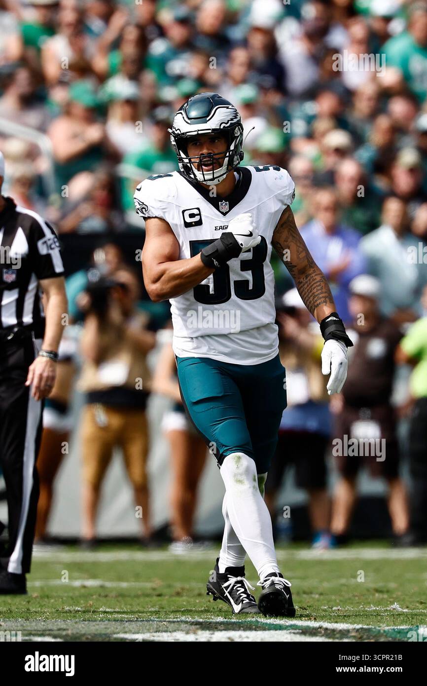 Philadelphia Eagles linebacker Zack Baun during an NFL football game ...