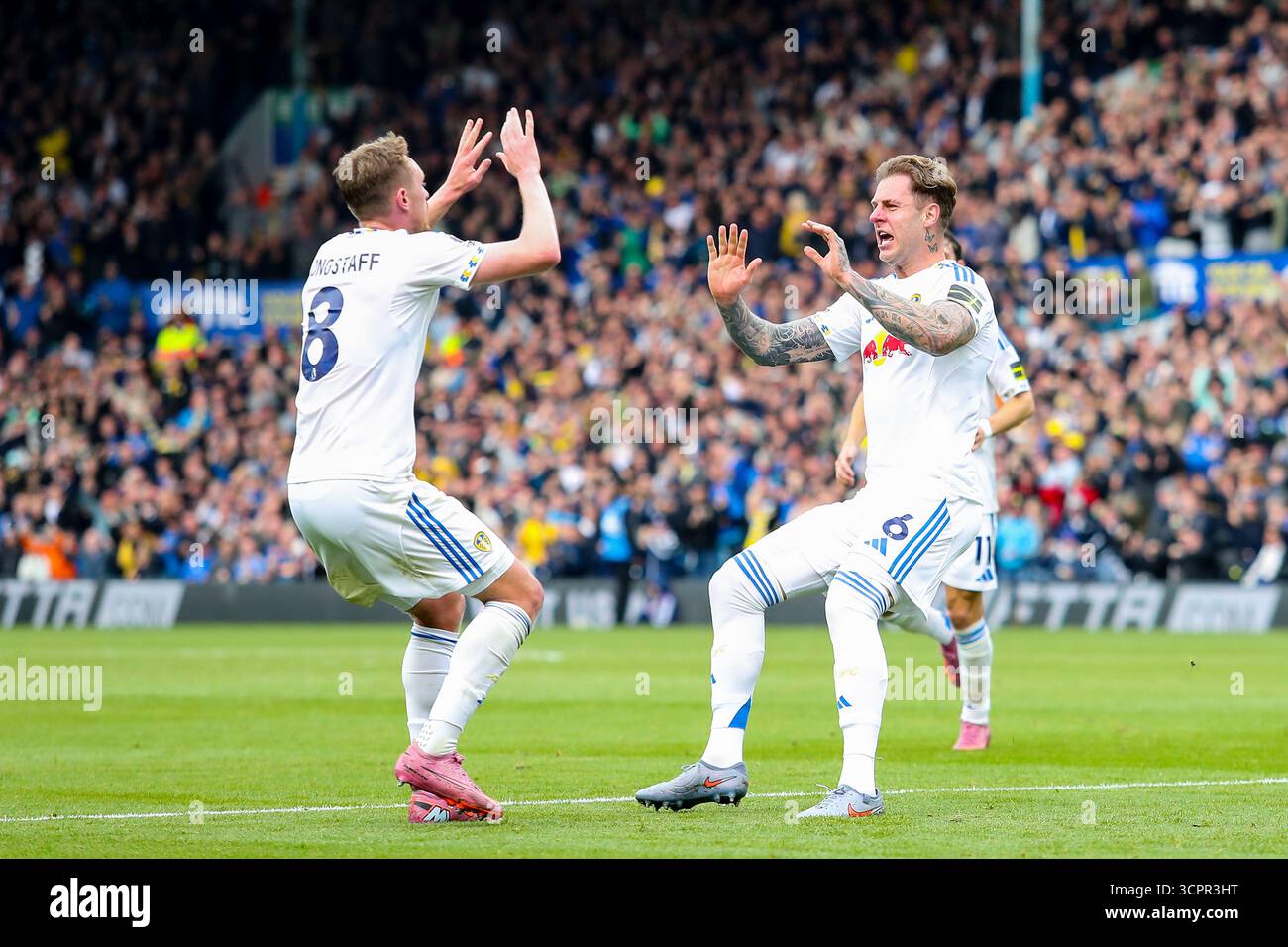 Joe Rodon Of Leeds United scores a GOAL 1-1 and celebrates during the ...