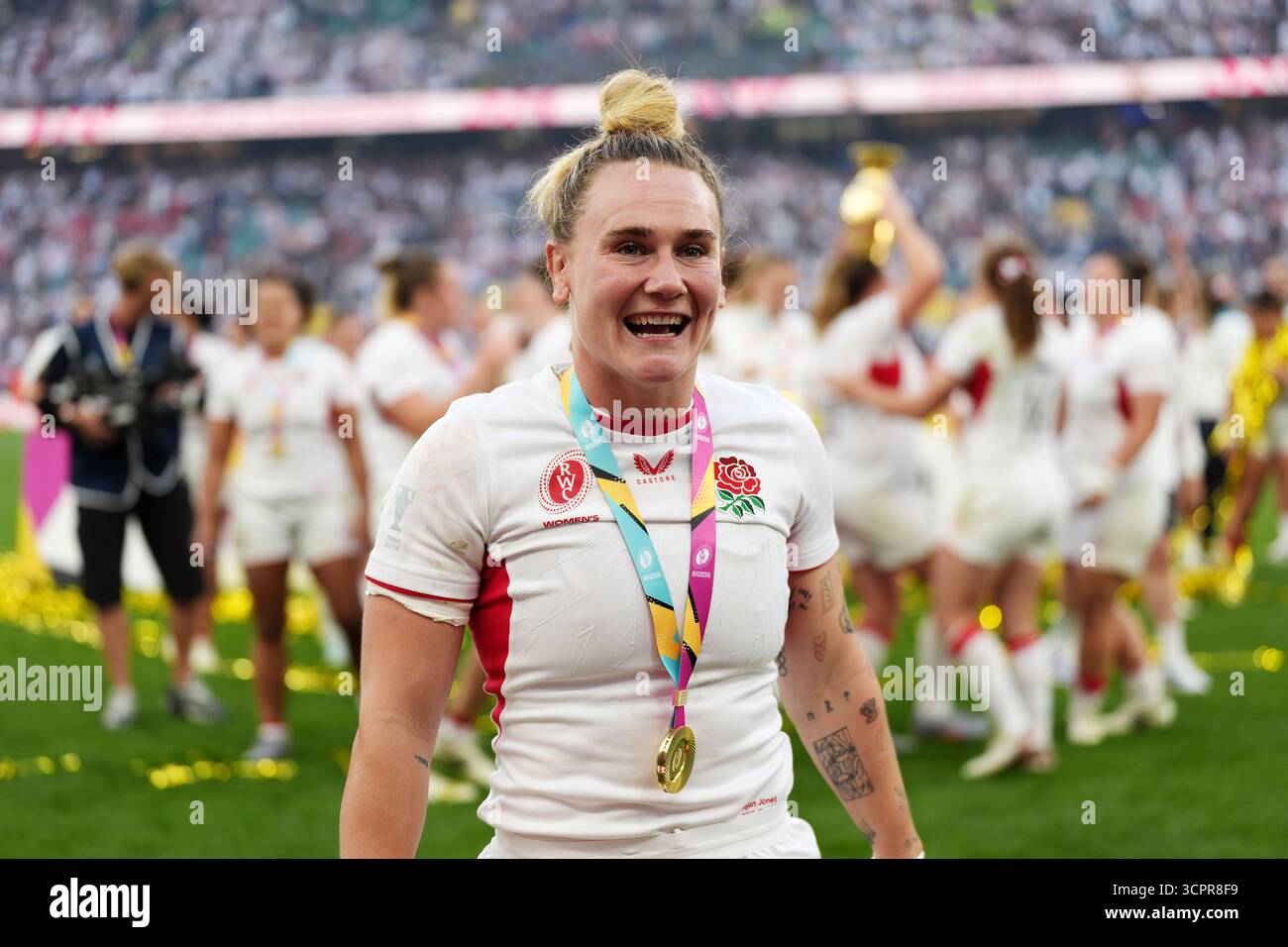 England S Megan Jones After Winning The Women S Rugby World Cup Final