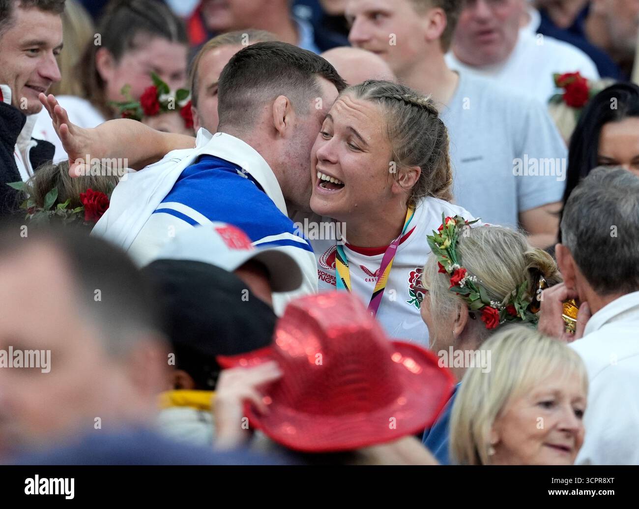 England's Zoe Aldcroft celebrates in the crowd with the Women's Rugby ...