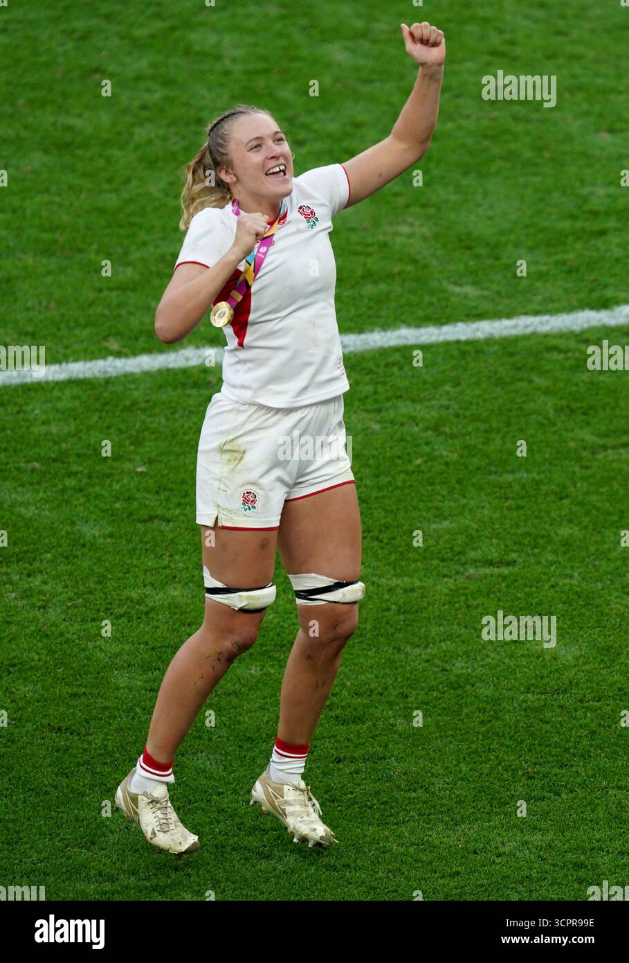 England's Zoe Aldcroft celebrates after the Women's Rugby World Cup ...