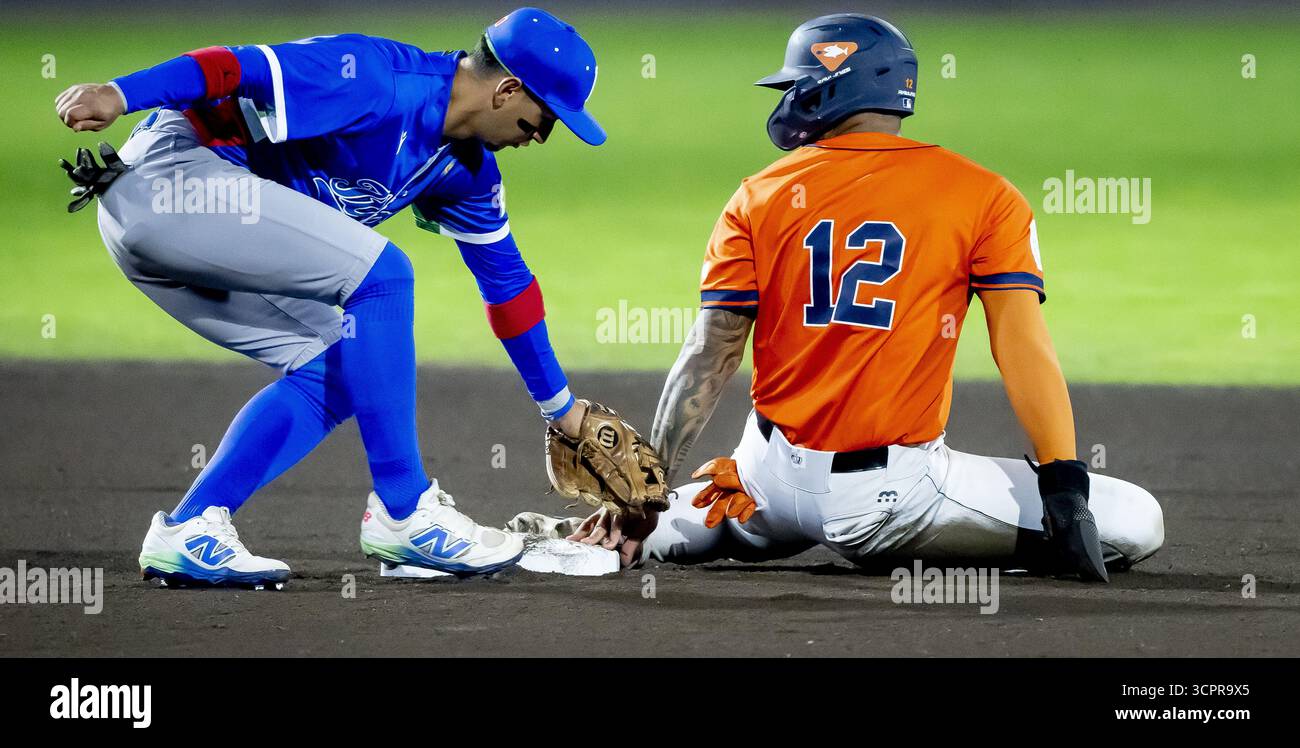 ROTTERDAM - Dutch baseball player Clementina Hendrik in action against ...