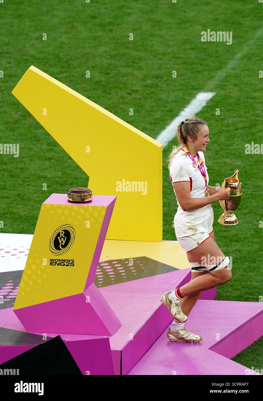 England's Zoe Aldcroft after picking up the Women's Rugby World Cup ...