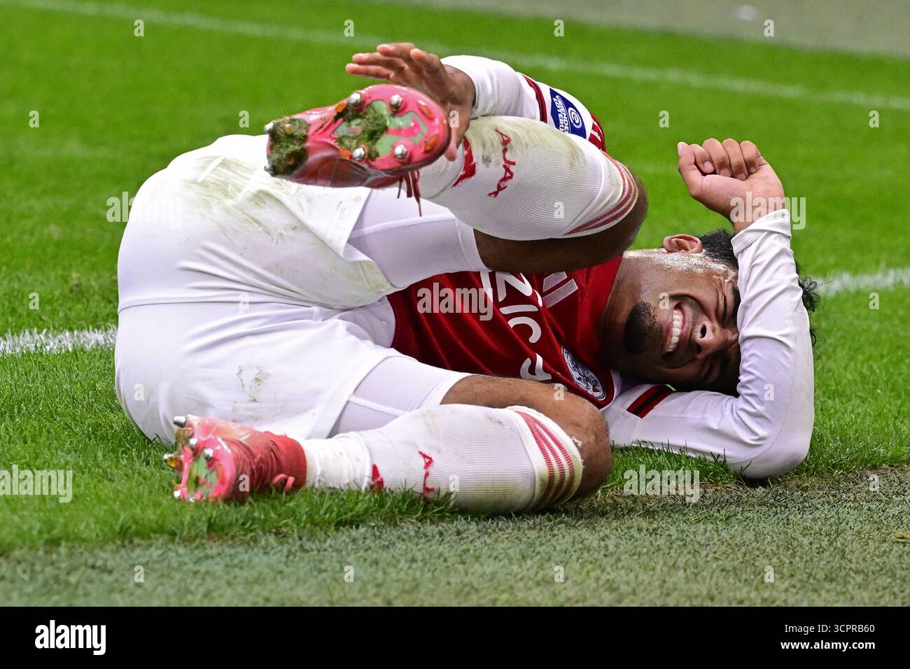 AMSTERDAM - Owen Wijndal of Ajax during the Dutch Eredivisie match ...
