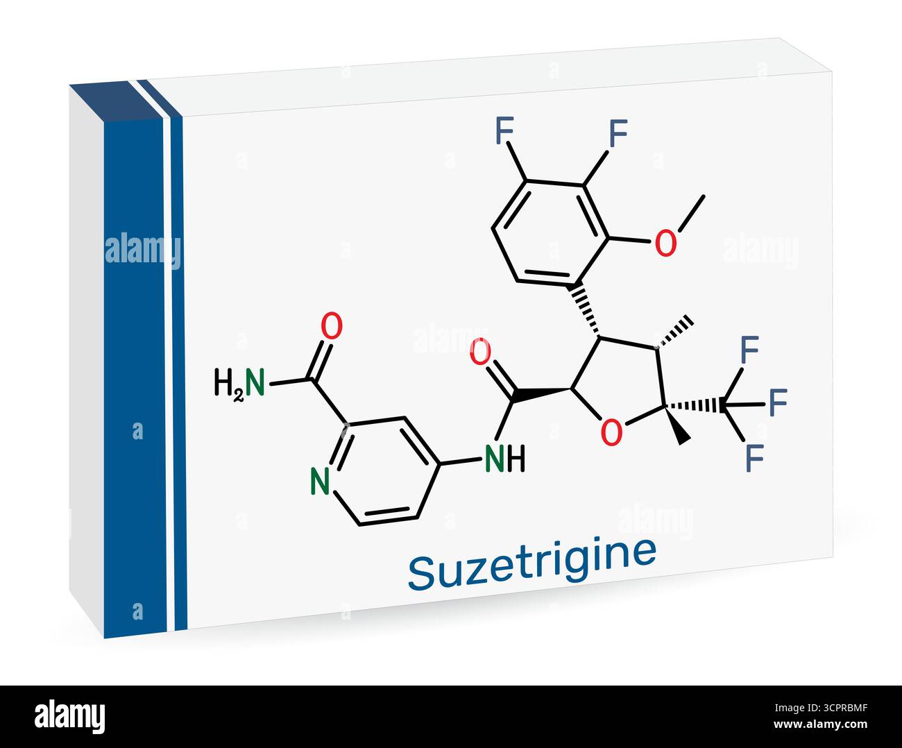Suzetrigine molecule. Non-opioid analgesic, sodium channel blocker ...