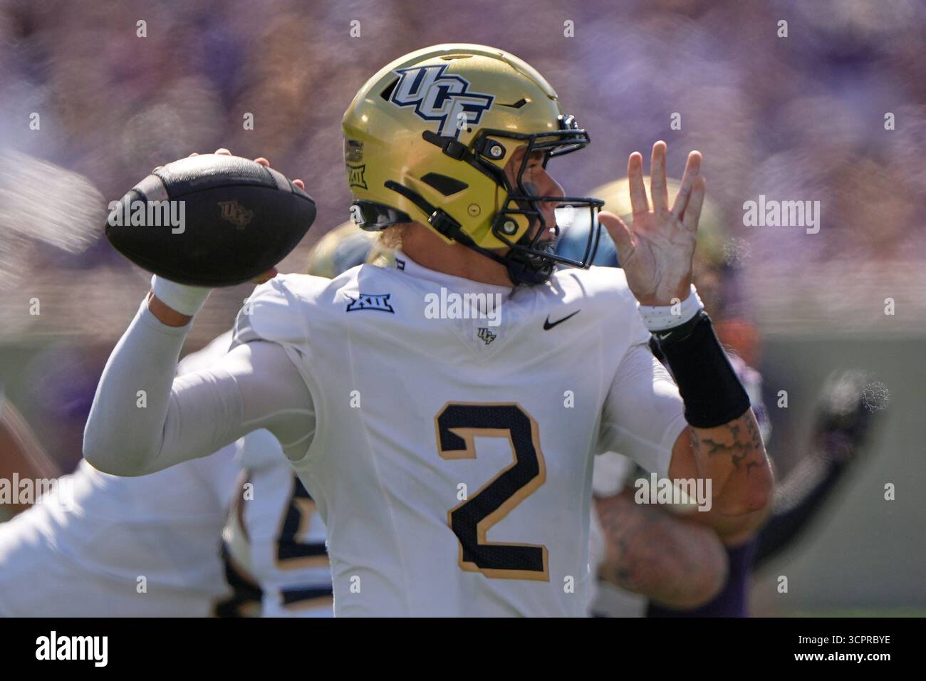 Central Florida quarterback Tayven Jackson looks to pass during the ...