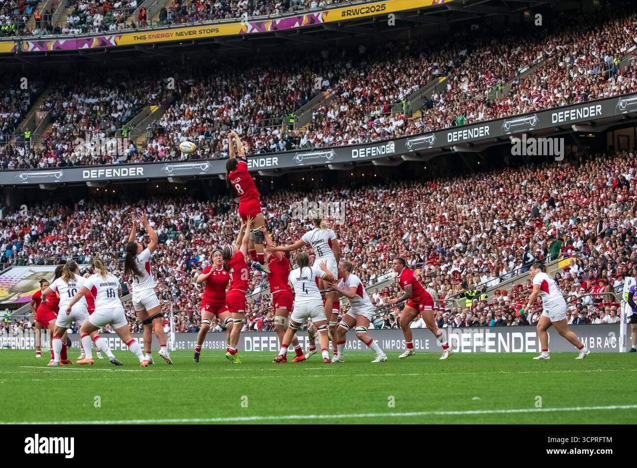 London, UK, 27th September 2025 Canada number 8 Fabiola Forteza misses ...