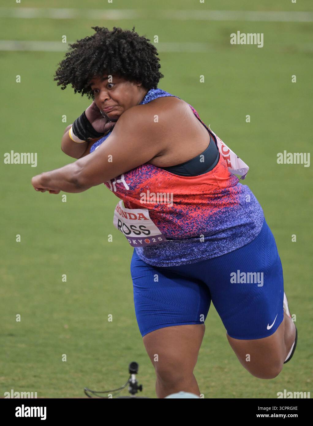 Jaida Ross of the USA competing in the women’s shot put at the World ...