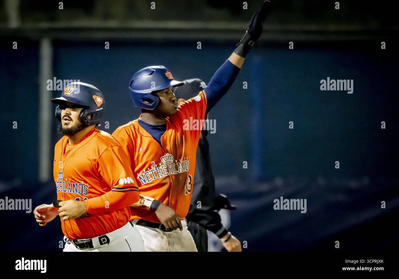 ROTTERDAM - Baseball players PROFAR Juremi and HELDER Eugene of the ...