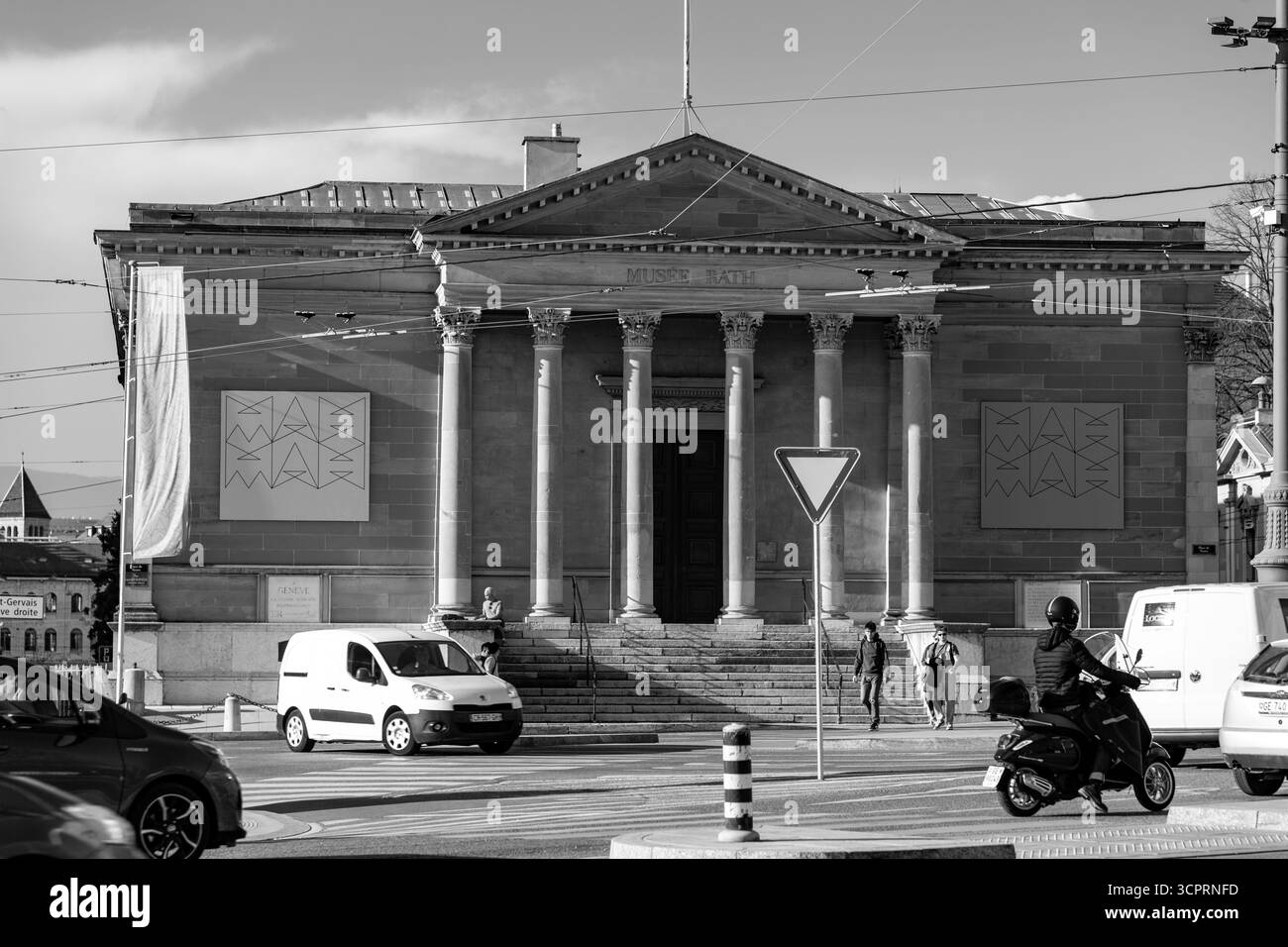Geneva, Switzerland - 25 March 2022: Place Neuve is one of the main ...