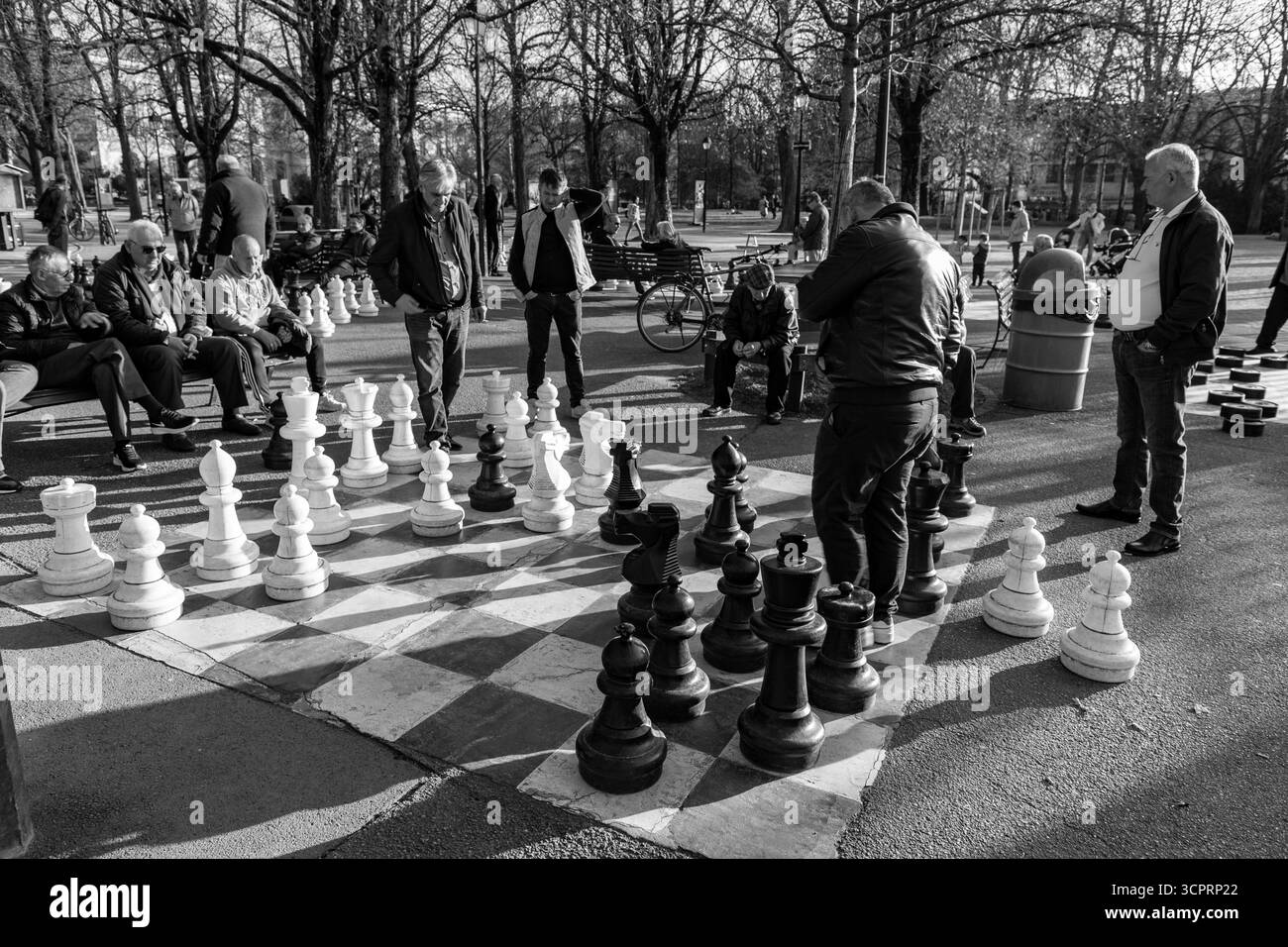 Outdoor board game on Black and White Stock Photos & Images - Alamy