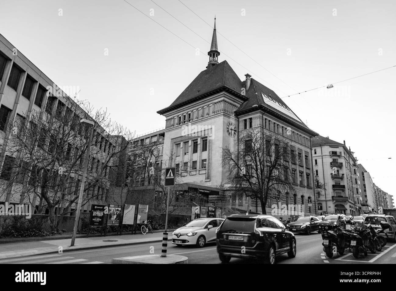 Geneva, Switzerland - MAR 24, 2022: Generic architecture and street ...
