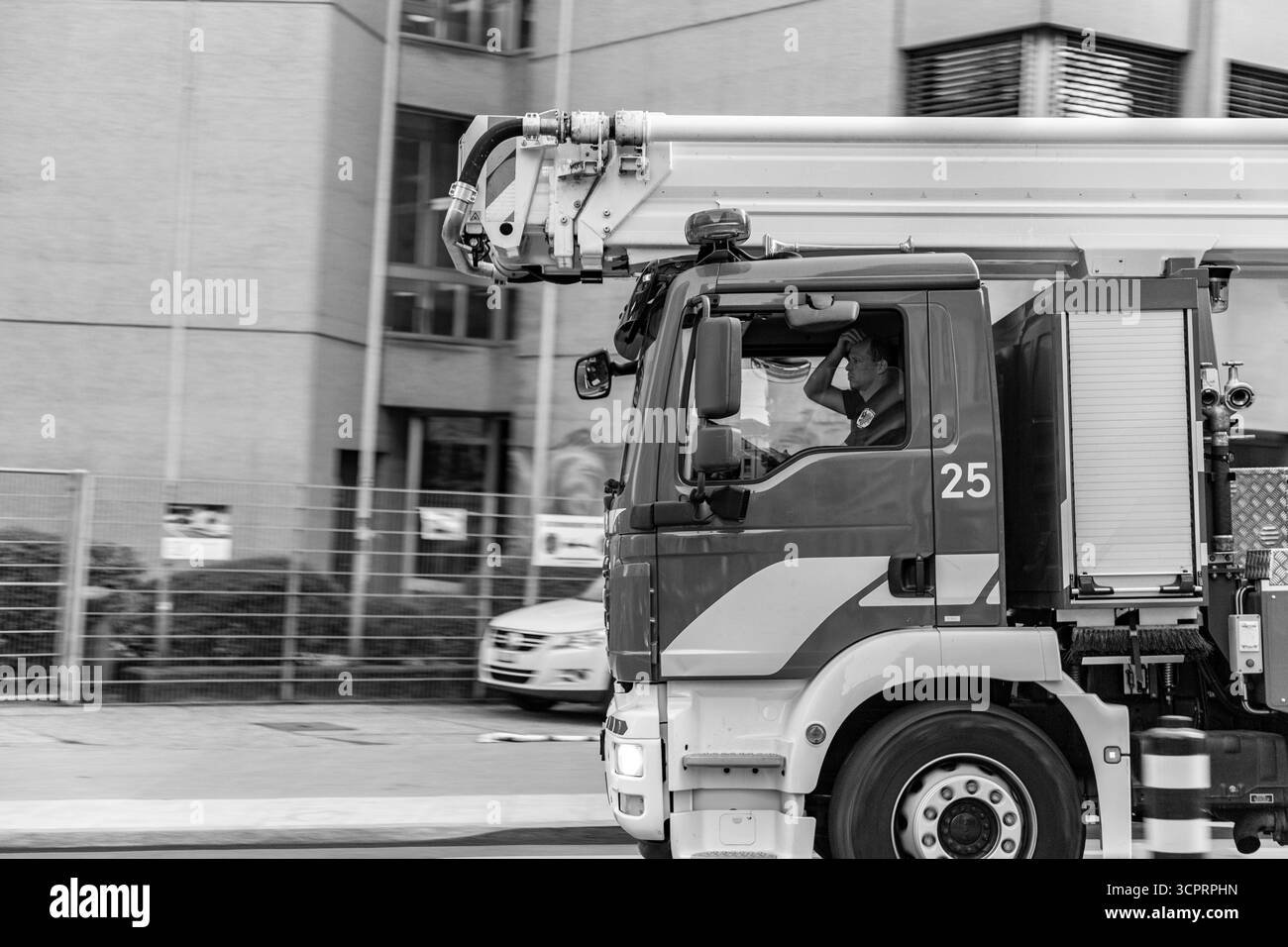 Fire truck 24 Black and White Stock Photos & Images - Alamy