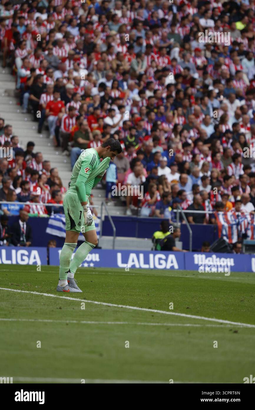 MADRID, SPAIN - SEPTEMBER 27, 2025: Courtois during LaLiga match ...
