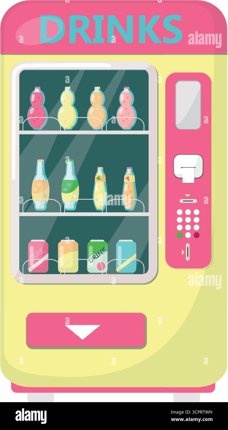 Vector drink beverage vending machine cartoon icon Stock Vector Image ...