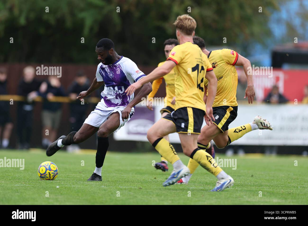 David Longe-king, of Chelmsford City, under pressure during the match ...