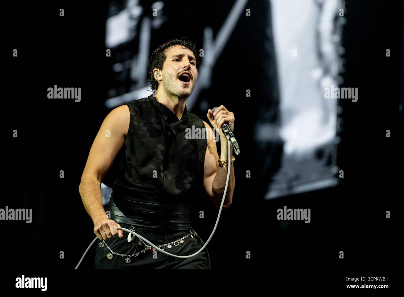Colombian singer and songwriter Sebastián Yatra during his concert at ...