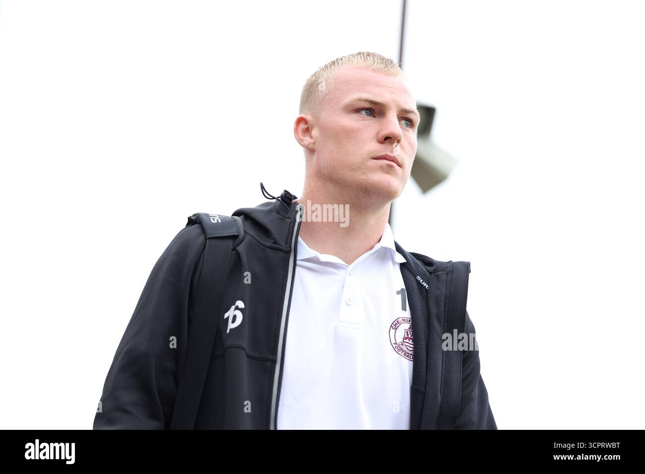 Ben Tompkins, of Chelmsford City, arrives at Lye Meadow Stadium ahead ...