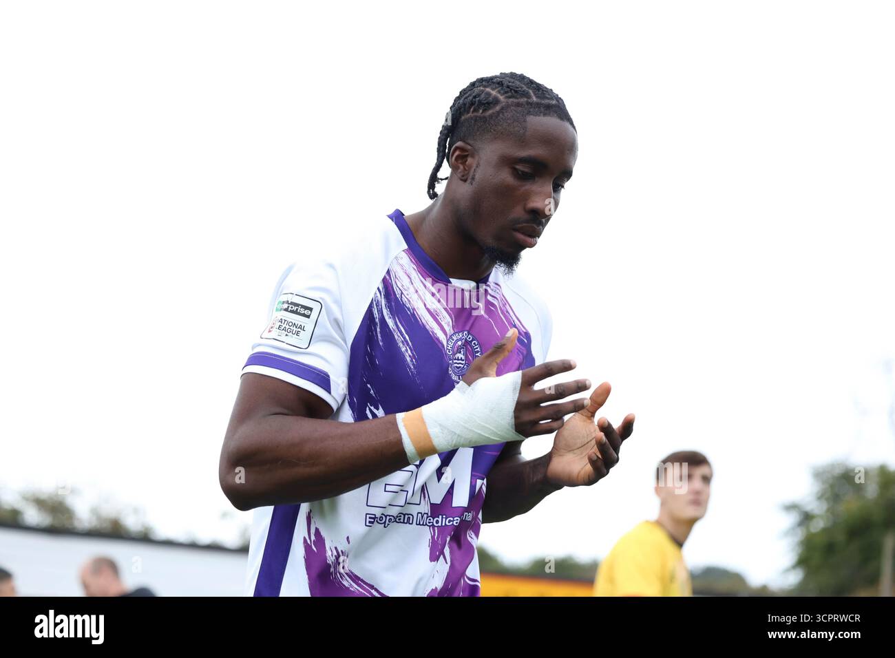 David Longe-king, of Chelmsford City, walking into the pitch for the ...