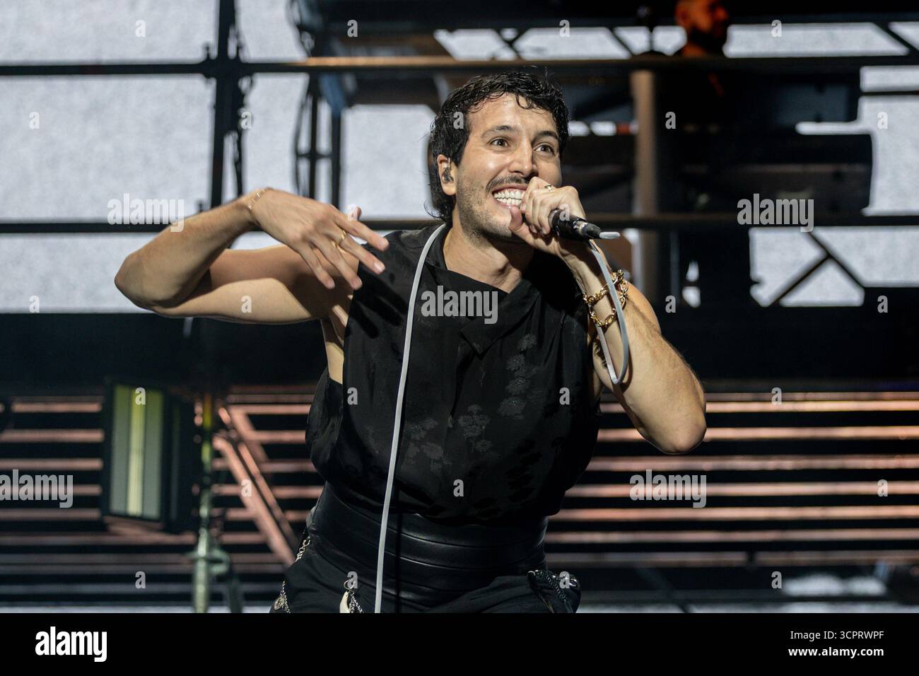 Colombian singer and songwriter Sebastián Yatra during his concert at ...