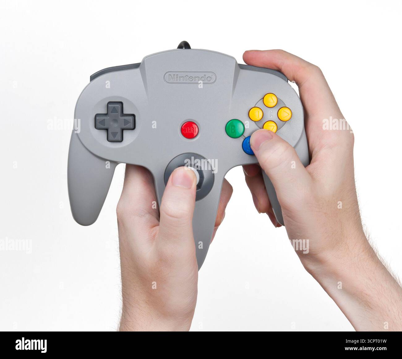 White controllers in hands hi-res stock photography and images - Alamy