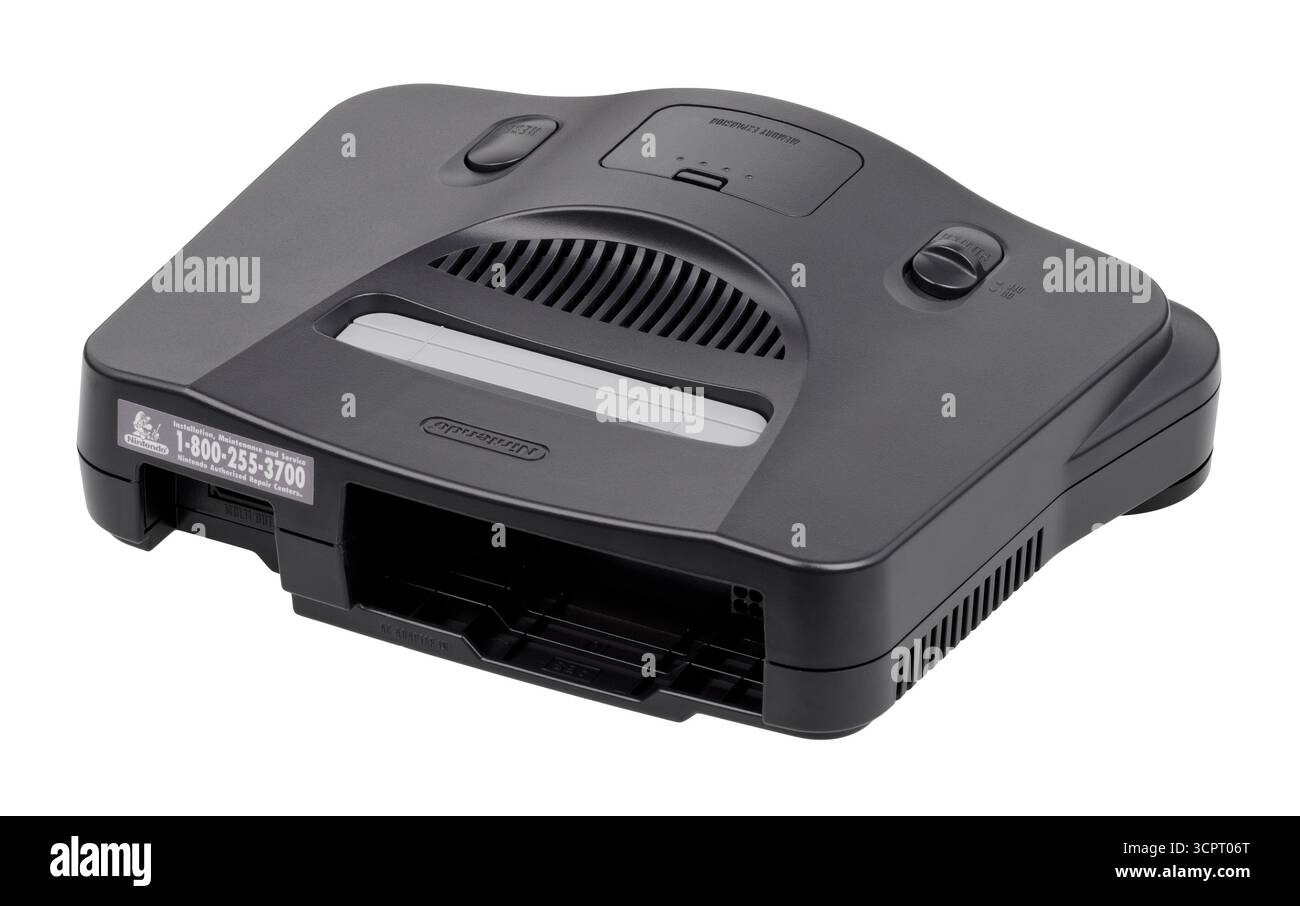 1996 Nintendo 64, N64, a fifth generation gaming console, with ...