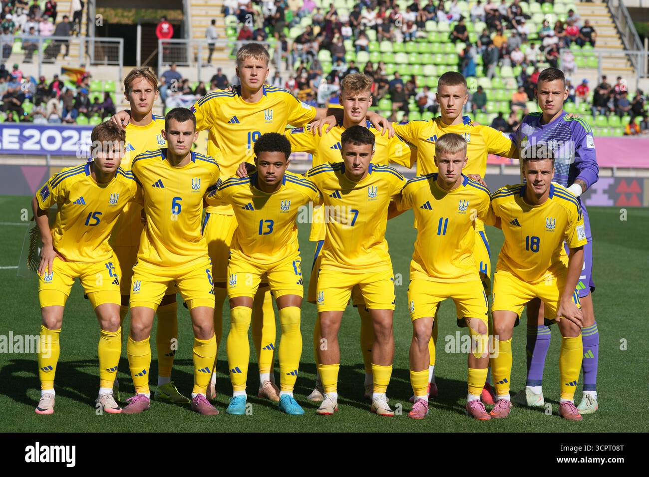 Players of Ukraine line up for a team photo before a FIFA U-20 World ...