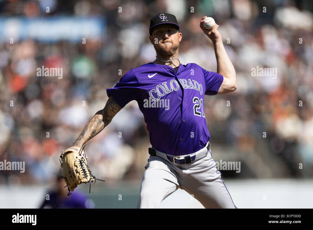 Colorado Rockies pitcher Kyle Freeland throws during the first inning ...
