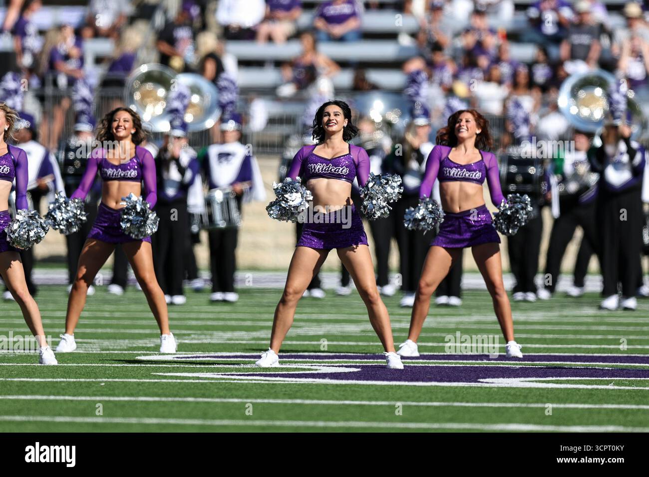 MANHATTAN, KS - SEPTEMBER 27: Kansas State Wildcats cheerleaders ...
