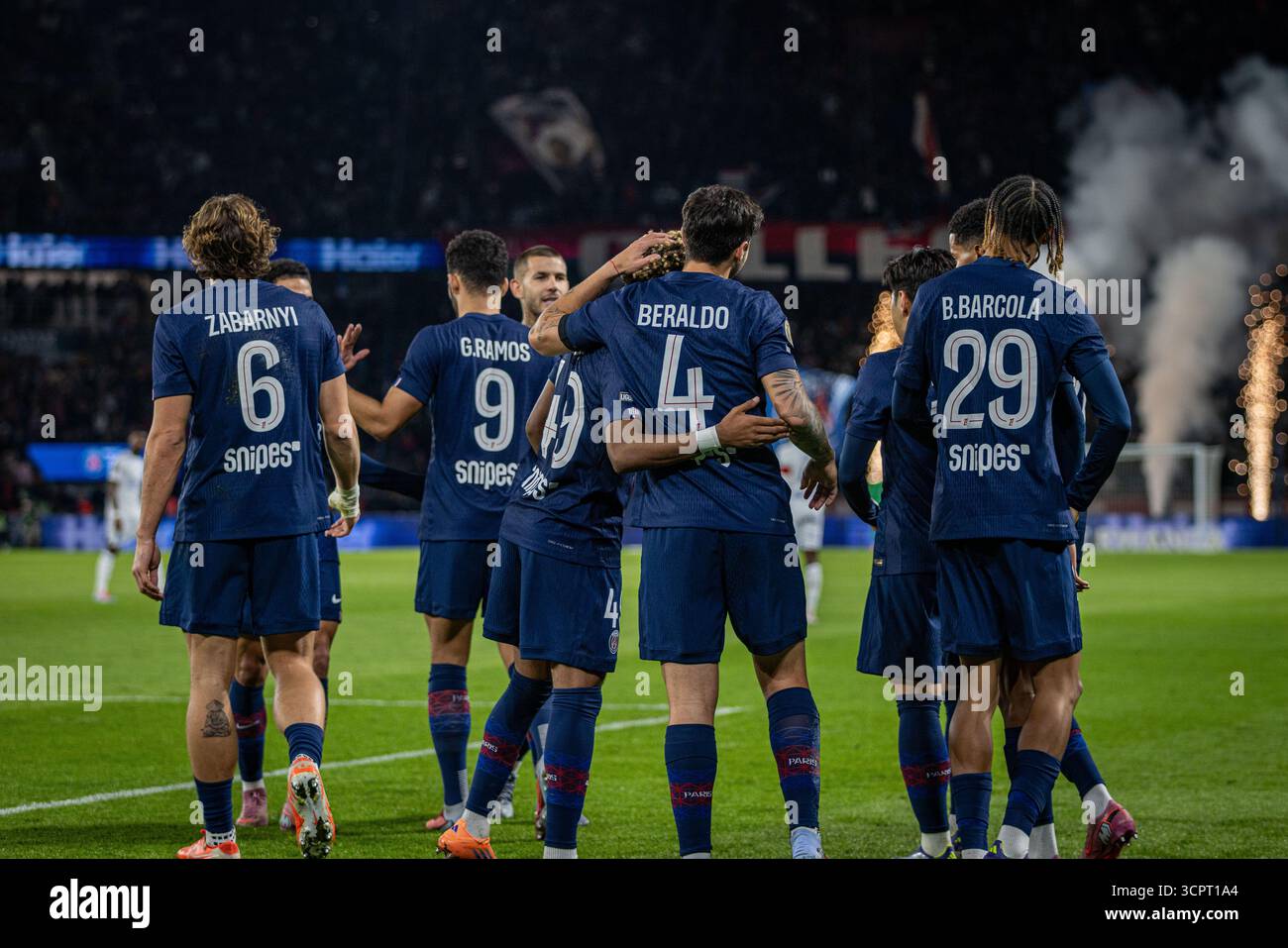 Team of PSG during the French championship Ligue 1 football match ...