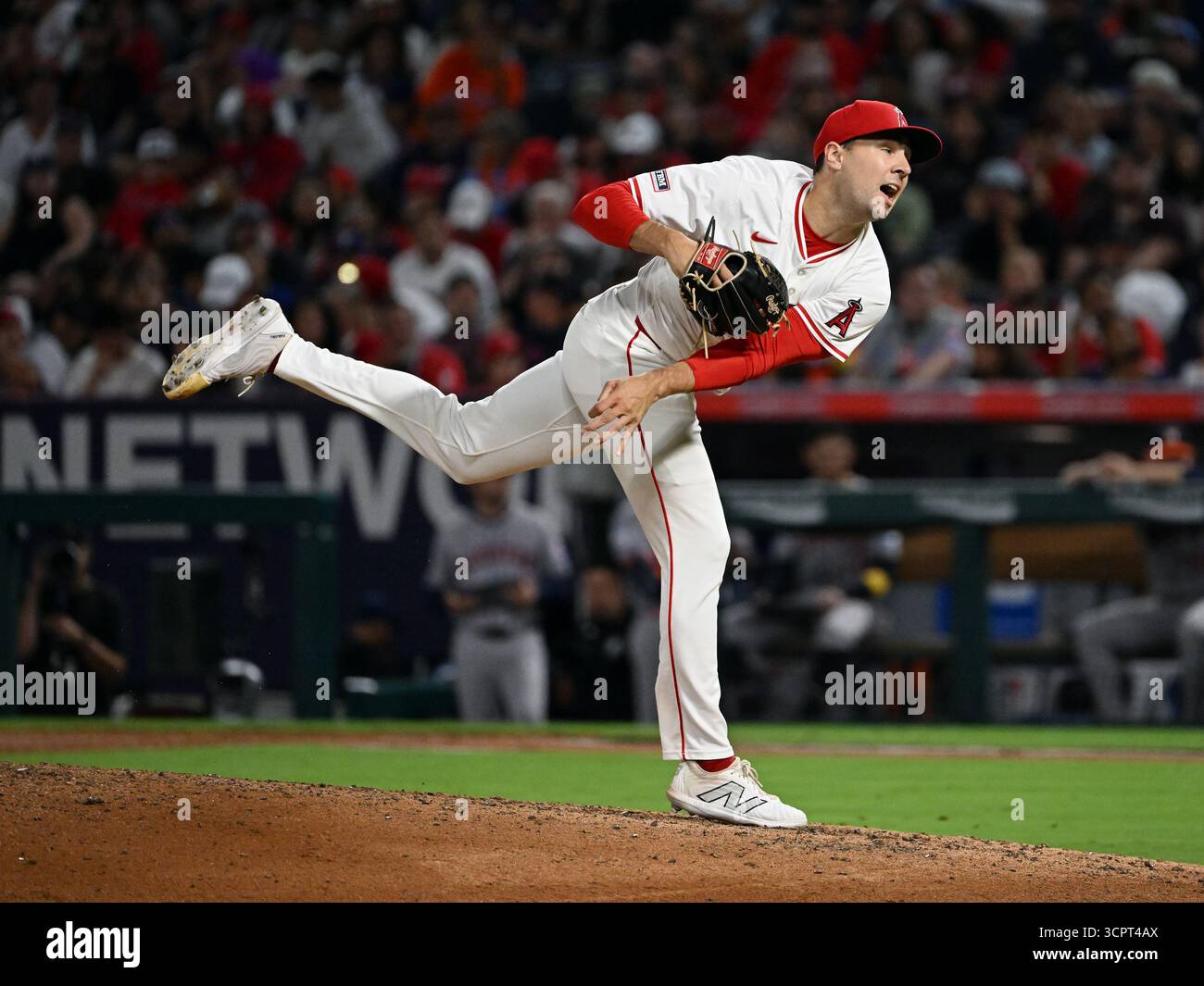 ANAHEIM, CA - SEPTEMBER 26: Los Angeles Angels pitcher Brock Burke (46 ...