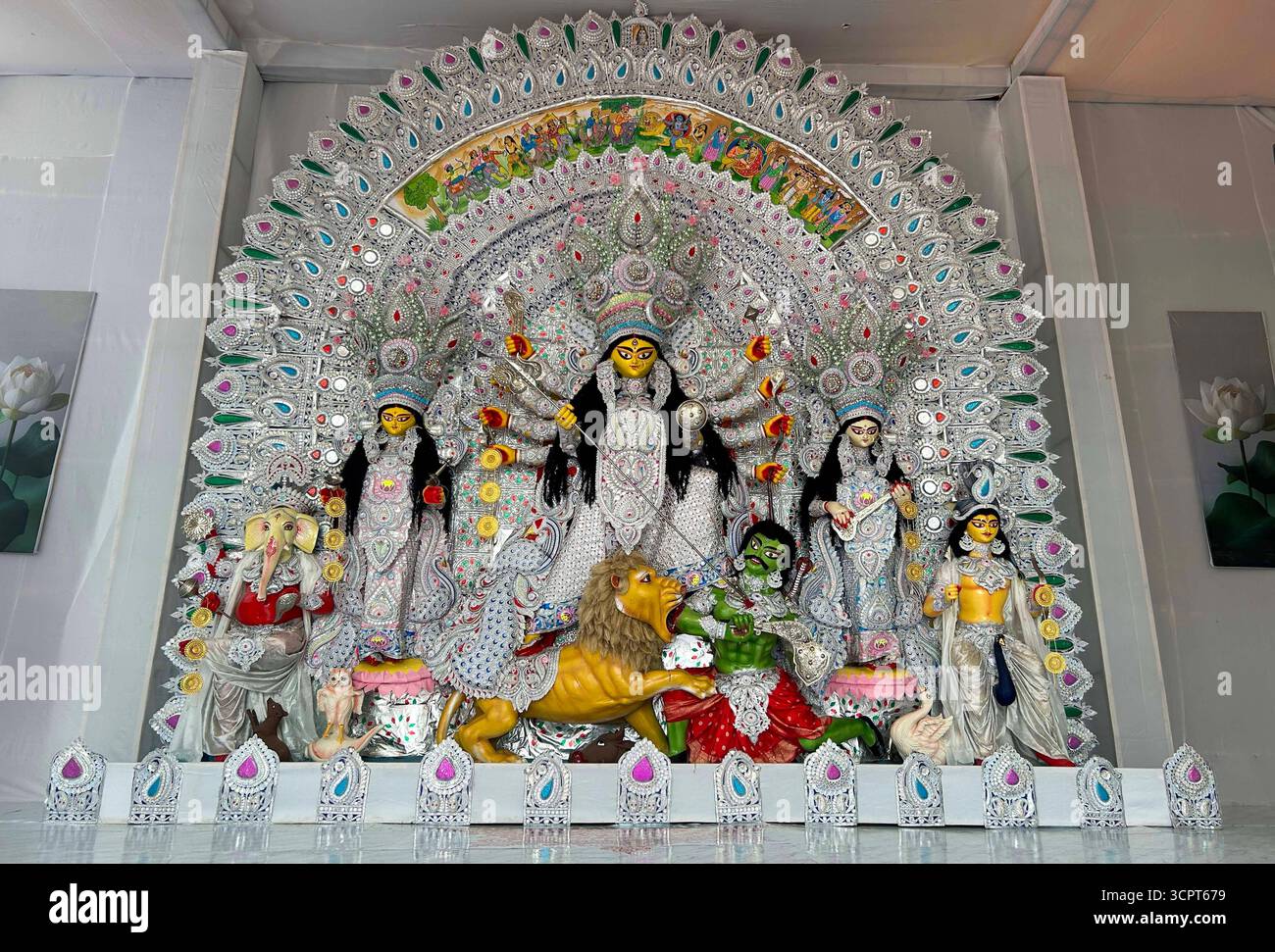 GURUGRAM, INDIA - SEPTEMBER 27: Durga Puja festival organised by Purbapalli Durgotsav at ...