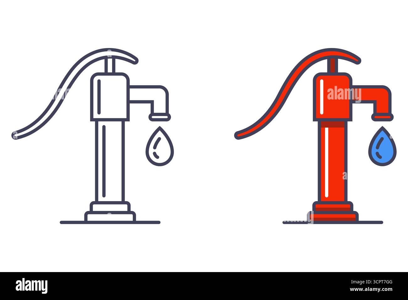 A well with water from underground. Flat illustration Stock Vector ...