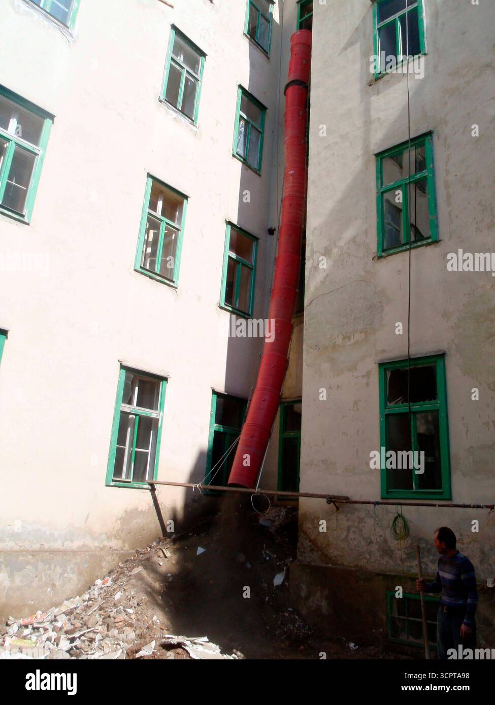 building debris at the construction site, building and construction ...
