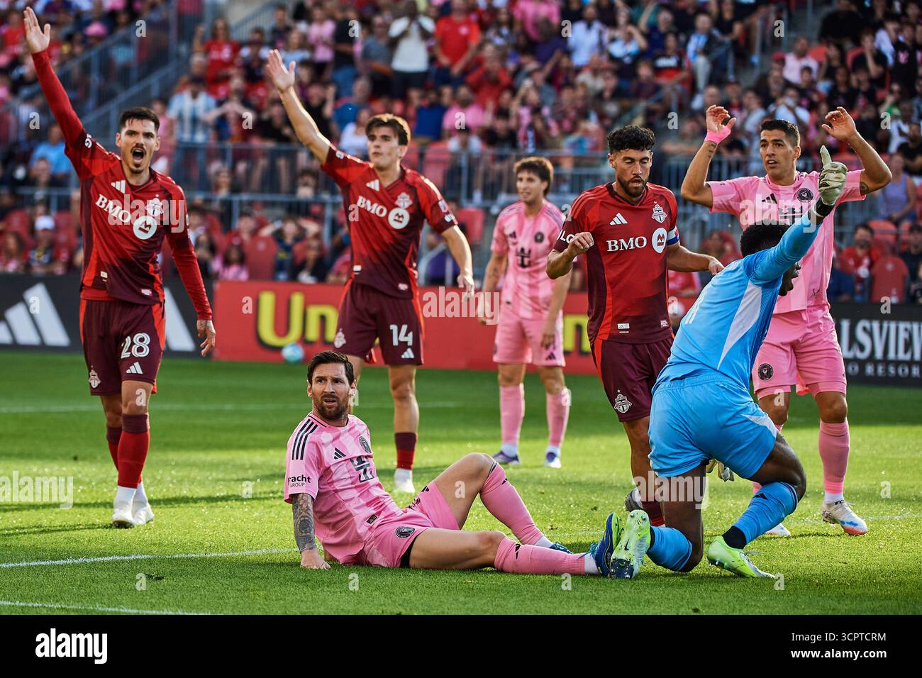 Inter Miami's Lionel Messi (10) reacts after falling in front of ...